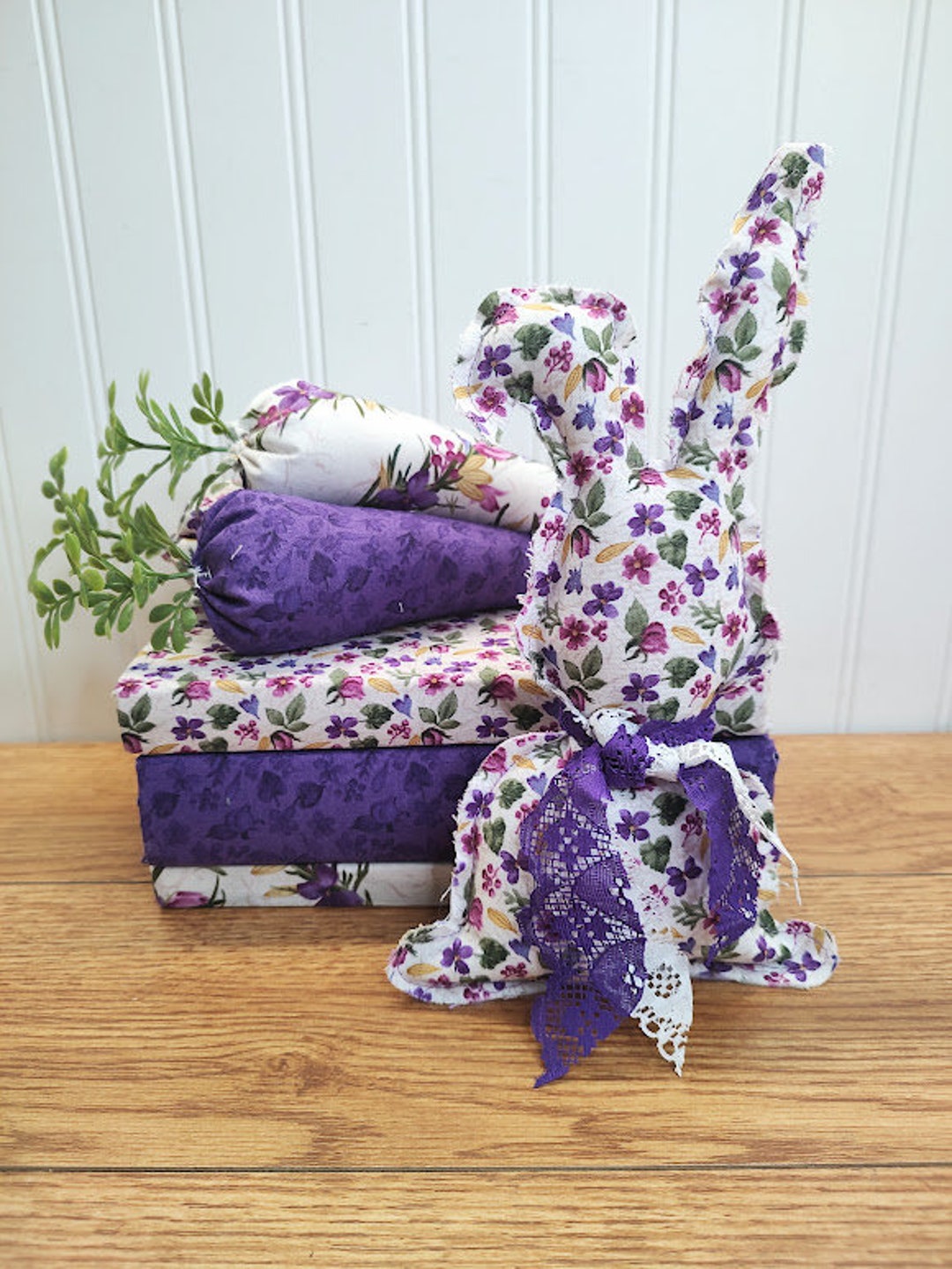 Floral Fabric Easter Book Display ~ Fabric Easter Bunny ~ Fabric ...