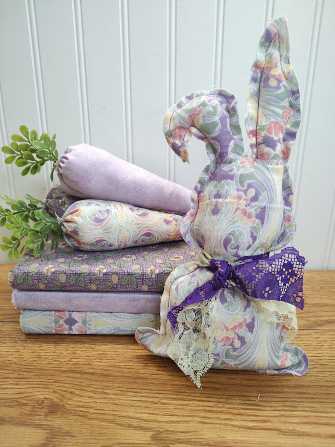 Floral Fabric Easter Book Display ~ Fabric Easter Bunny ~ Fabric ...