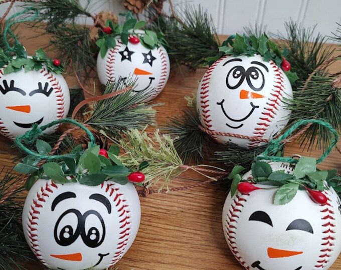 Baseball Snowman Ornament ~ Snowman ~ Baseball Decor ~ Love Baseball ...