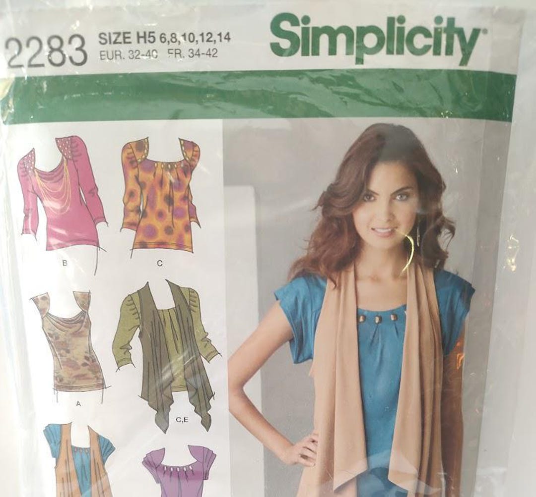 Simplicity #2283 Misses Knit Tops and Vest Size H5 6-14 - Etsy