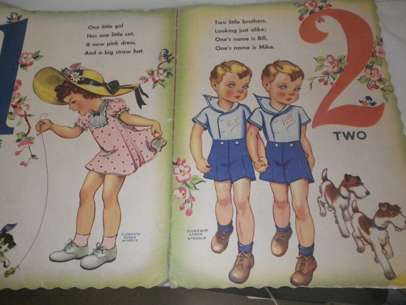 Vintage Whitman Cloth 1949 Counting Rhymes Book - Etsy