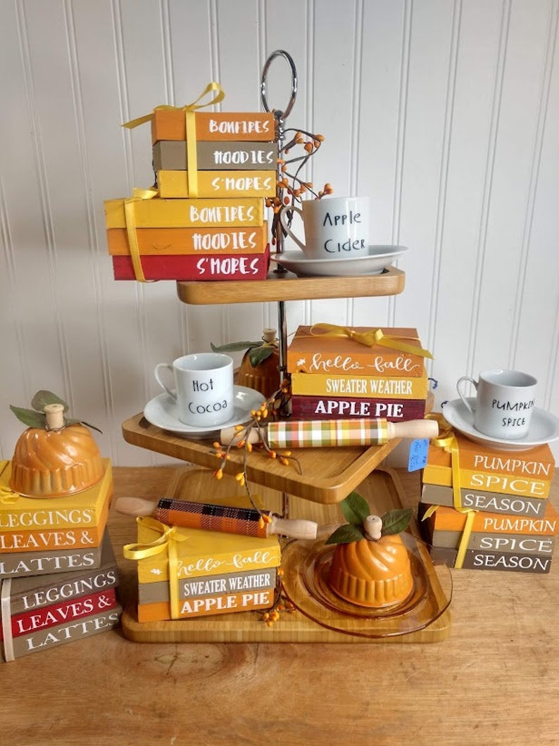 Fall Themed Tier Tray Decor Fall Decor Kitchen Fall Decor - Etsy