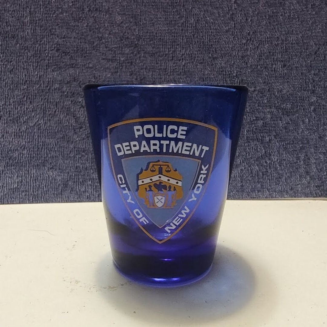 Police Department of NYC Blue Shot Glass ~ Gift Idea - Man Cave Shot ...