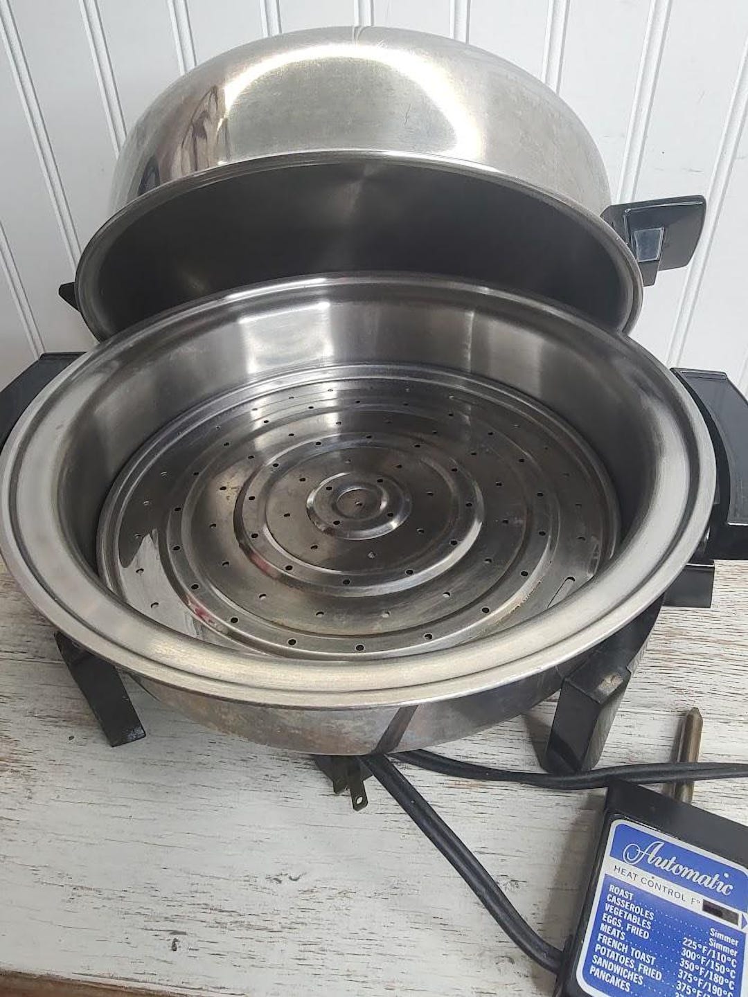Lifetime Electric Skillet 900 Watts Stainless Liquid Core Made in USA ...