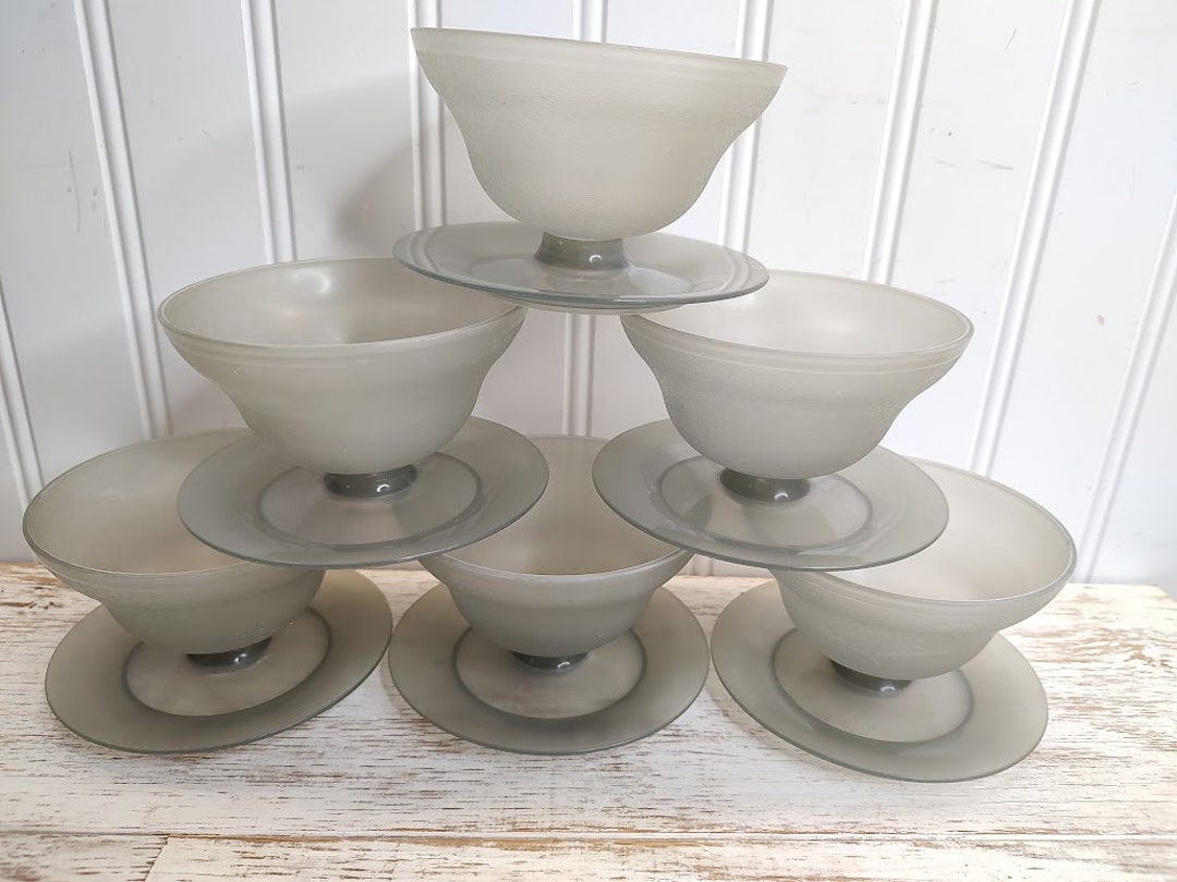 Tupperware Vintage Dessert Pudding Cups 4 Oz Set of 6 Charcoal Gray NO ...