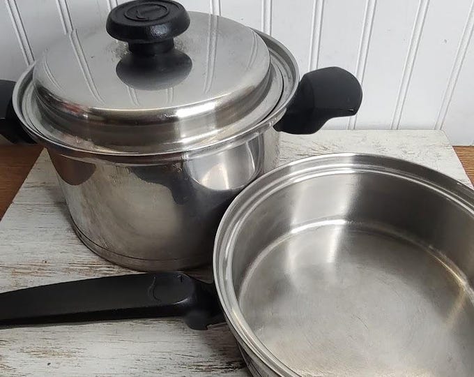 Vintage Lifetime Cookware 4qt Stockpot & Skillet With Lid Made in USA ...