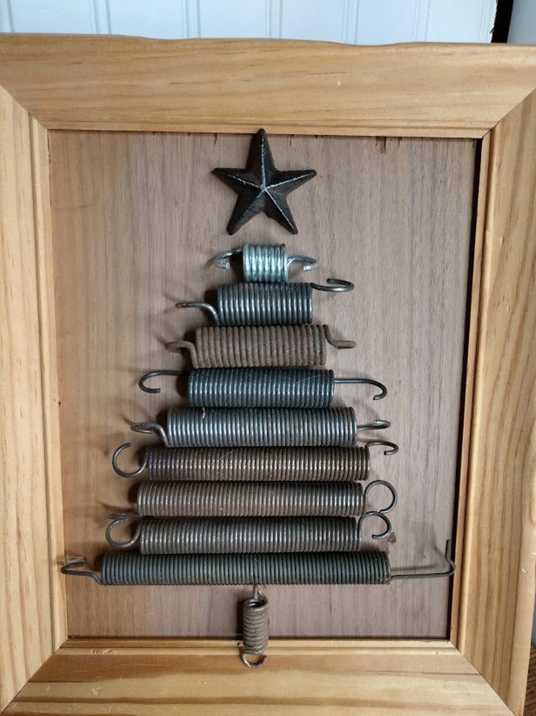 Vintage Hardwood Rusty Spring Christmas Tree / Holiday Junk Decor ...