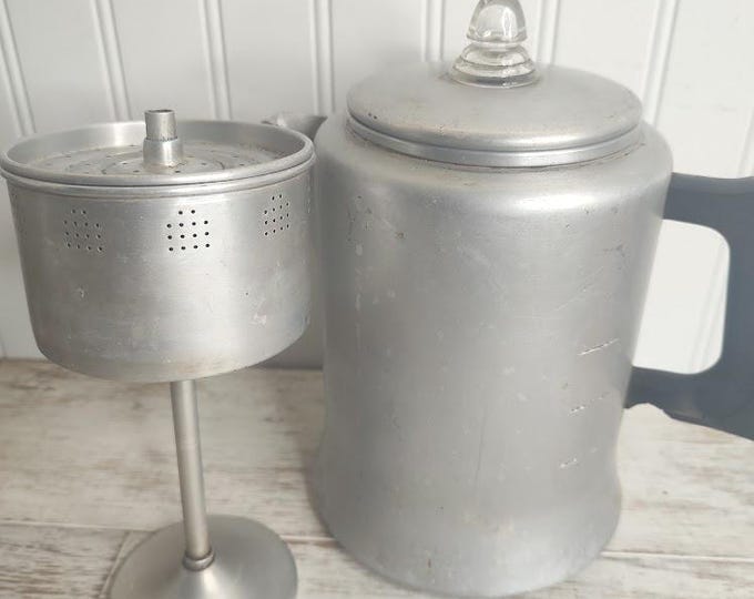 Vintage Mirro Kitchen Pride Aluminum 9 Cup Coffee Pot ~ Powerless ...