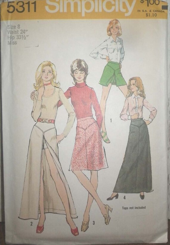 1970's Simplicity 5311 Sewing Pattern Misses Skirt in | Etsy
