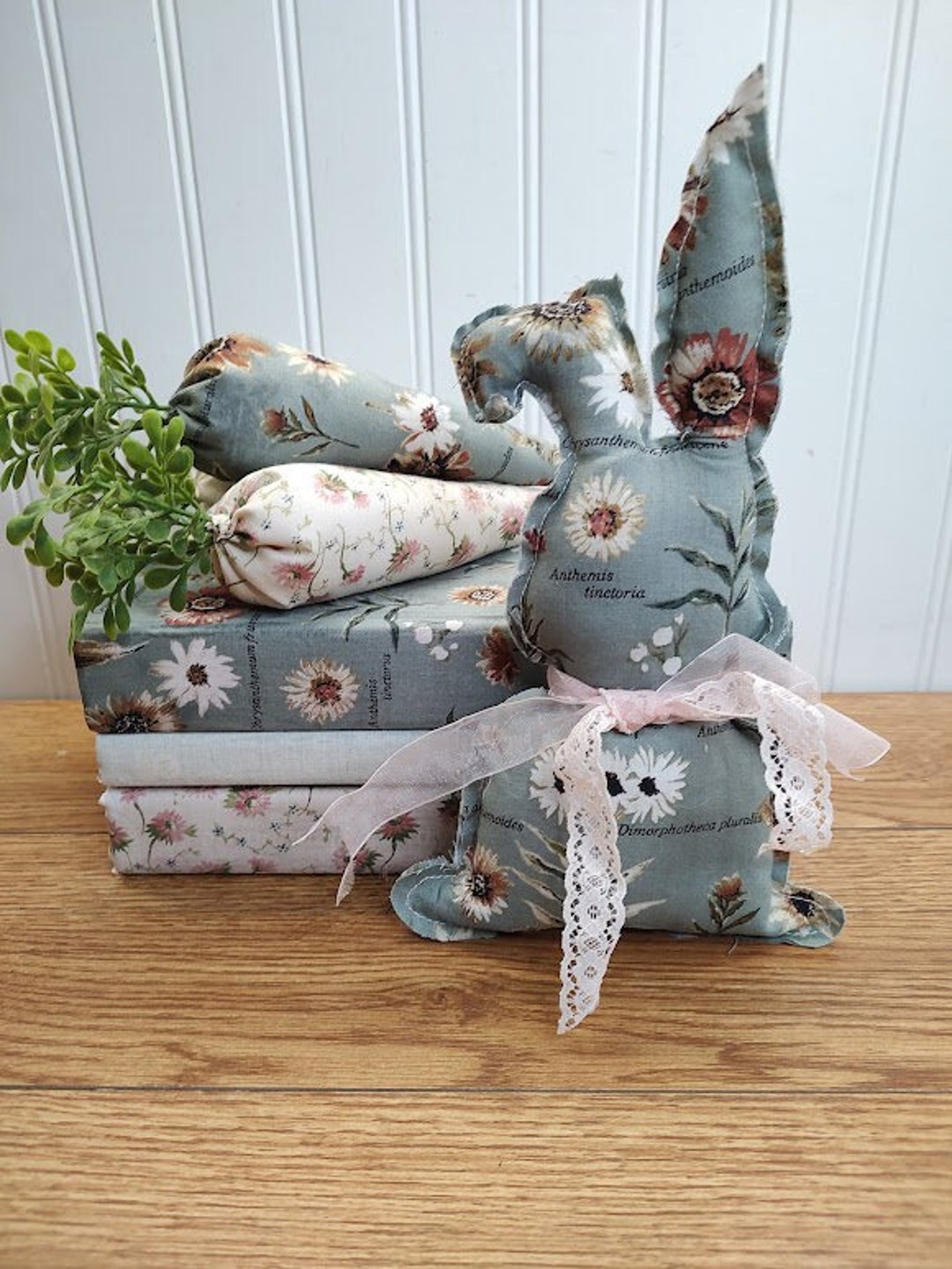 Floral Fabric Easter Book Display ~ Fabric Easter Bunny ~ Fabric ...