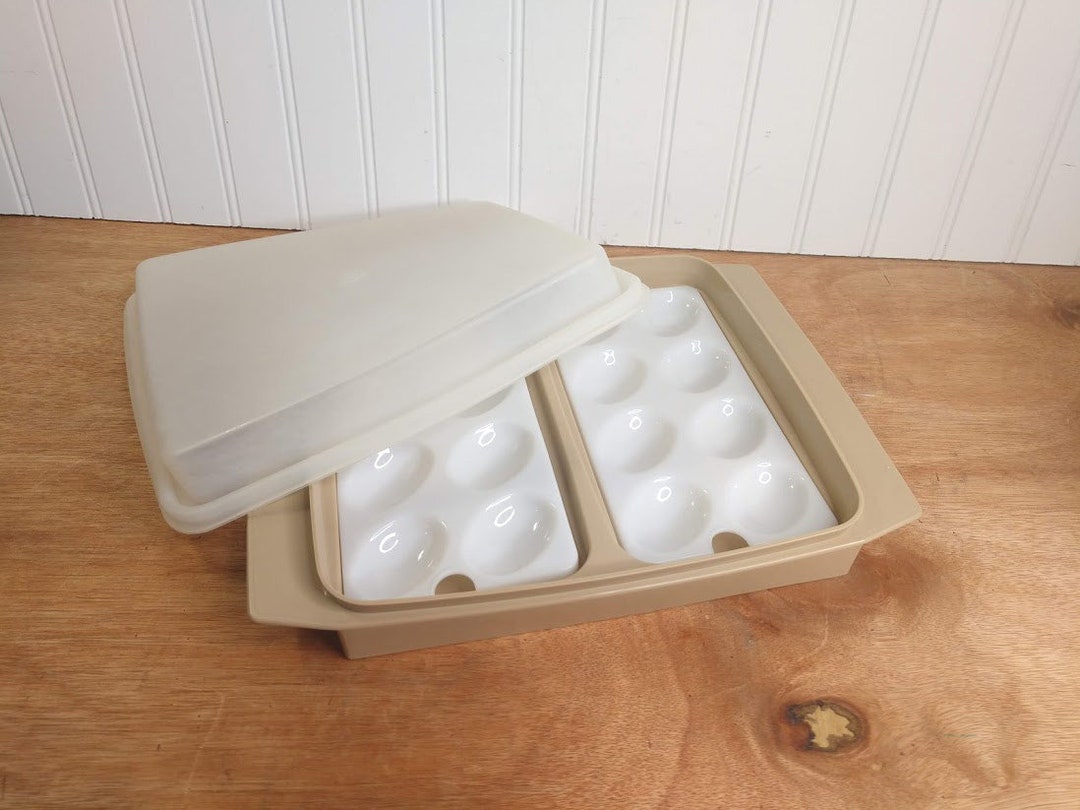 Vintage Tupperware Tan Brown Deviled Egg Taker Container (4 Piece) - Etsy