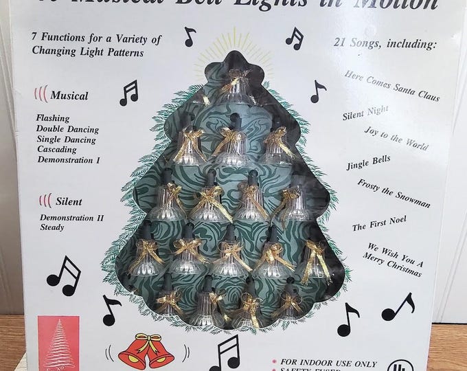 Vintage 40 Musical Bell Lights in Motion 21 Songs 7 Functions Changing ...