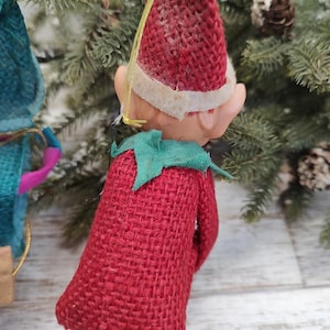 Burlap Knee Hugger Elves ~ Pixie Elf Shelf Sitters ~ Vintage 1950's ...