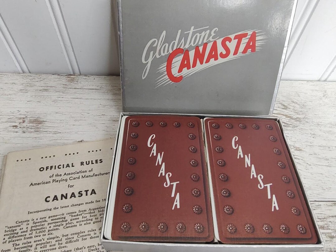 Vintage Canasta Cards Two Card Set~ 1950's Gladstone Canasta Game Cards ...