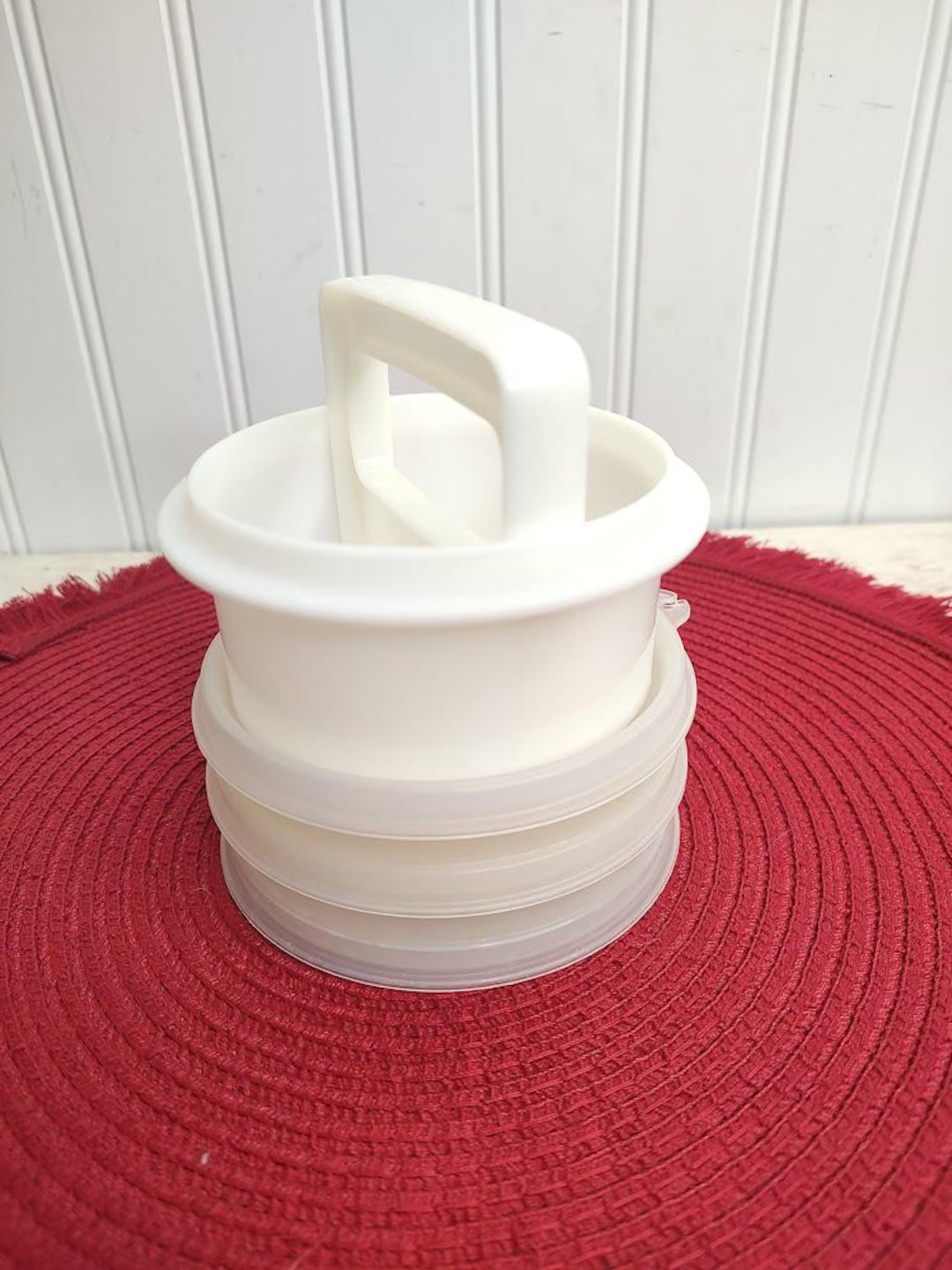 Tupperware Hamburger Press With Two Containers and Lid - Etsy