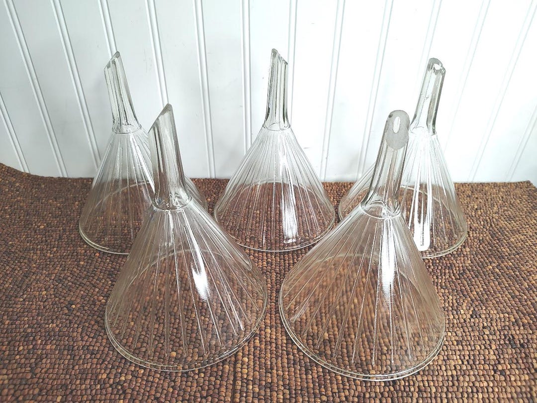 Ribbed Glass Large Funnel Pharmacist Medical Apothecary Industrial ...