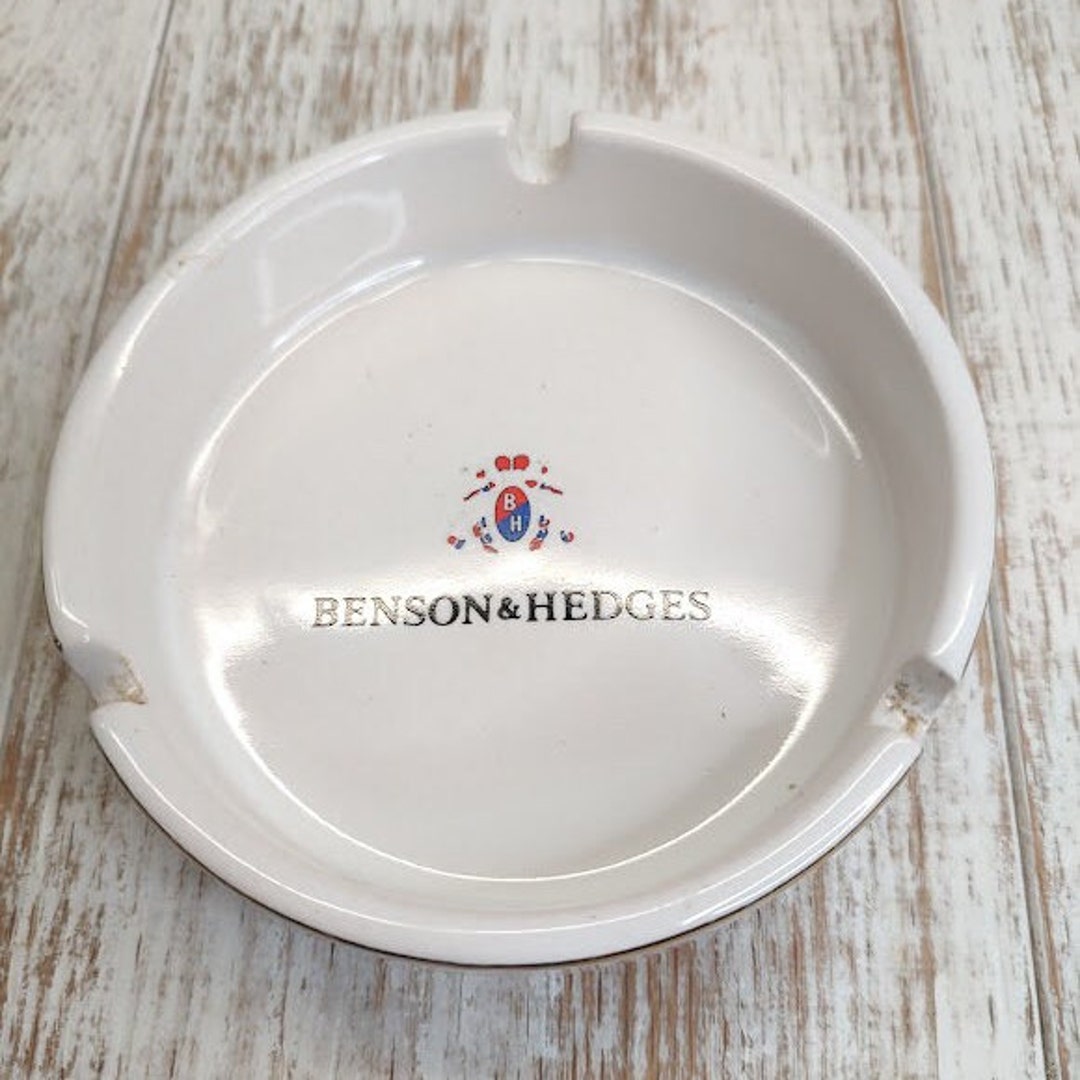 Vintage "benson & Hedges" Ceramic Ashtray With Gold Trim and Crest ...