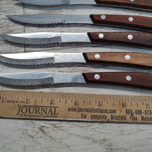 Walco Fine Stainless Japan 8" Knife Set of 10 Wood Handles Vintage ...