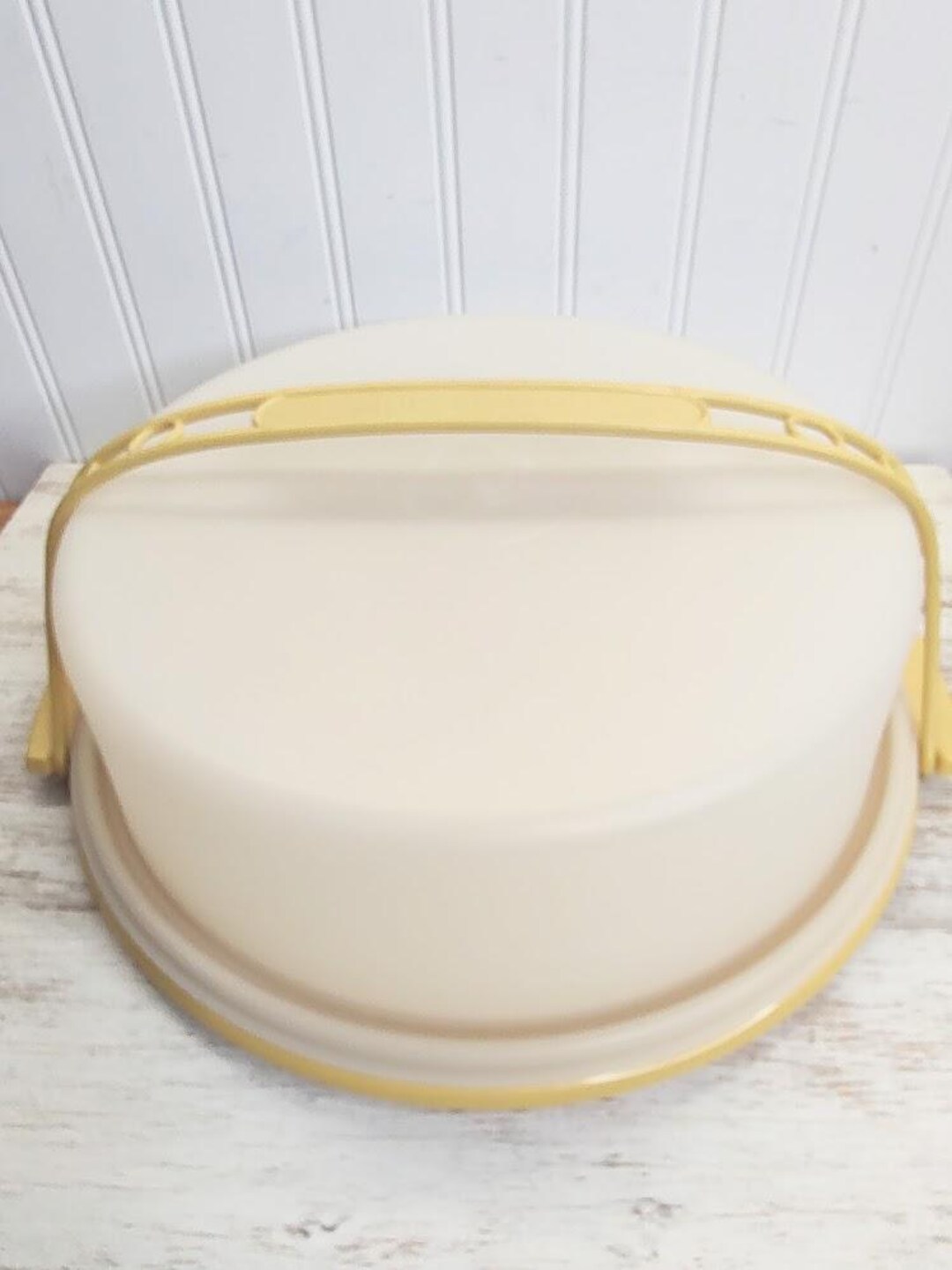 Vintage Tupperware 10 Round Sheer Pie / Single Layer Cake Taker Carrier ...