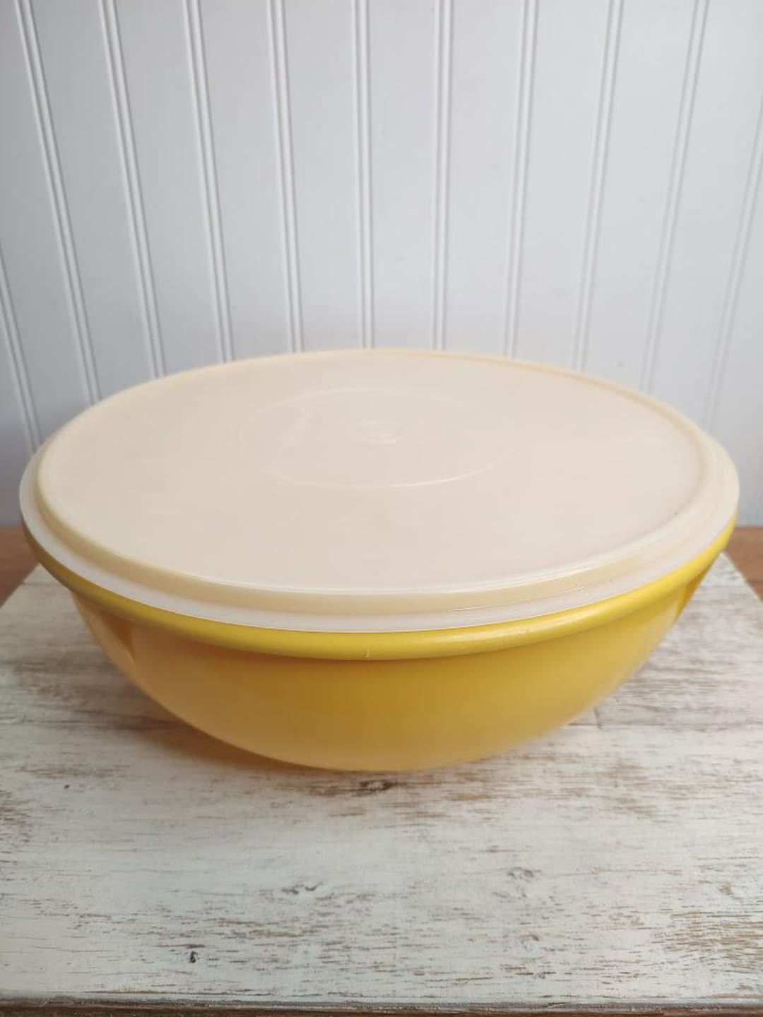 Tupperware Yellow Fix N Mix Wonderlier Mixing Salad Serving Bowl 26 ...