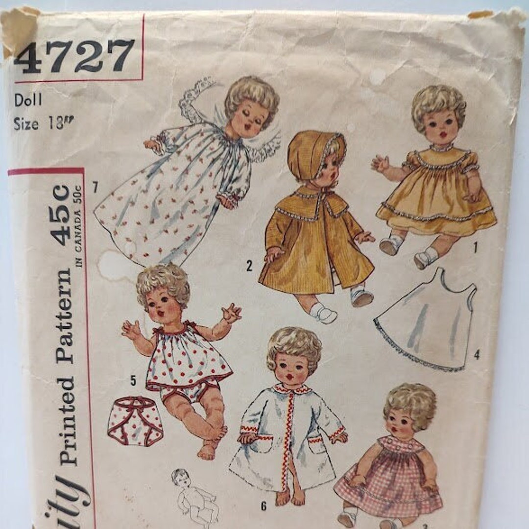 Simplicity 18 Doll Clothes 4727 Doll Clothes Sewing Pattern - Etsy Simplicity 18 Doll Clothes 4727 Doll Clothes Sewing Pattern - Etsy