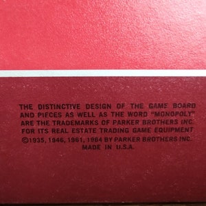 Red Box Monopoly 1964 Version ~ Collectible Game ~ Retired Game ...