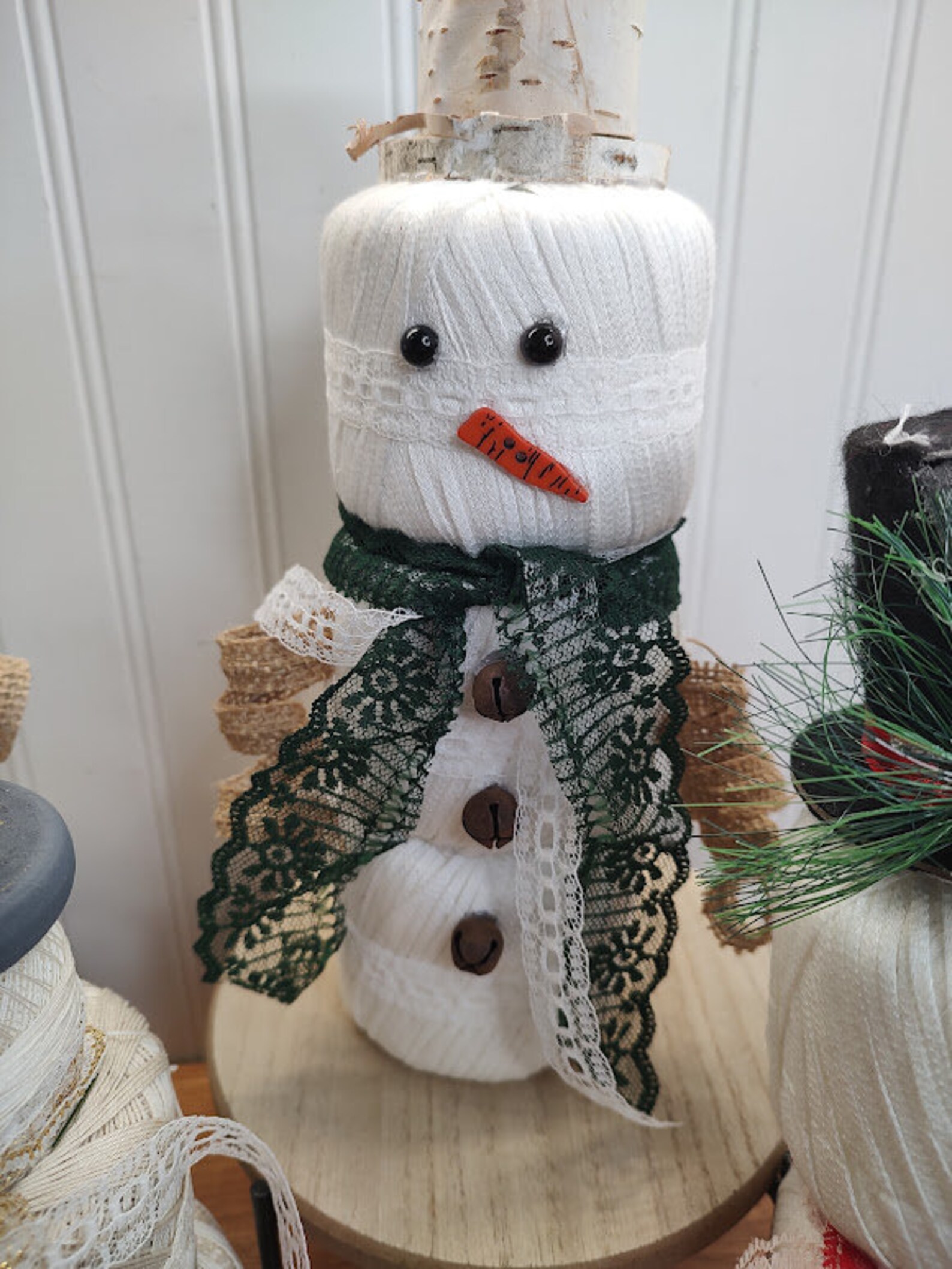 Crochet Thread Spool Snowmen ~ Whimsical Snowman ~ Sewer's Snowman - Etsy