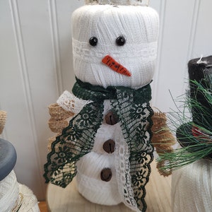 Crochet Thread Spool Snowmen ~ Whimsical Snowman ~ Sewer's Snowman - Etsy