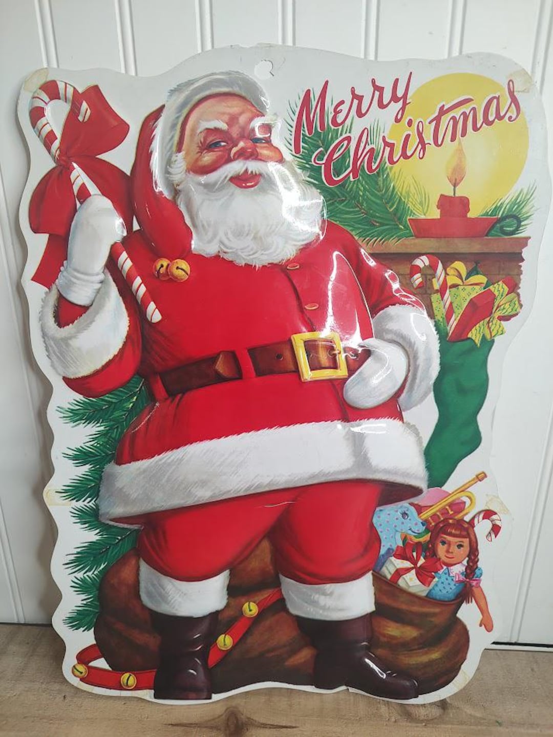1950s Timco Plastic Blow Mold Santa Claus 3-D Wall Hanging ~ Vintage ...