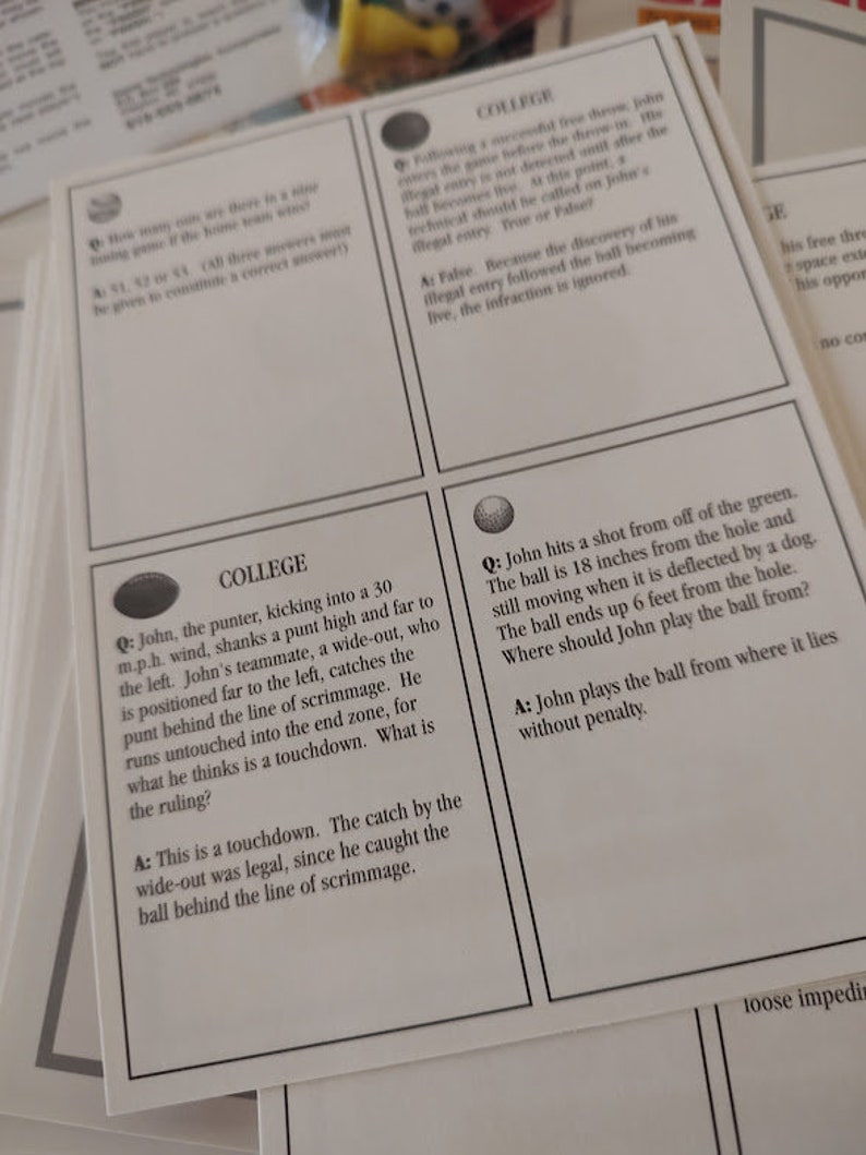 Rules of the Game for Those of You Who THINK You Know.sports Board Game ...