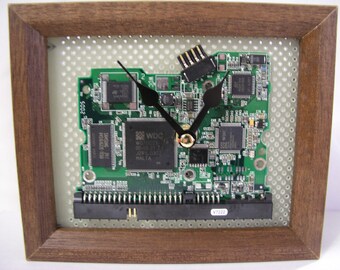 Geek Wall / Desk Clock Computer Circuit Board Clock One of | Etsy