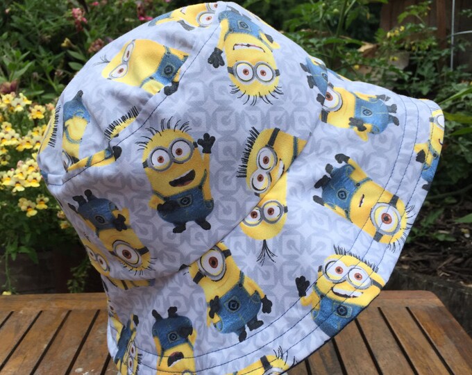 Minion Despicable Me Reversible Bucket Hat. Summer Sun Hat. Spring Hat ...