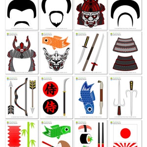 PRINTABLE Samurai Photo Booth Props-samurai Props-japanese Warrior ...