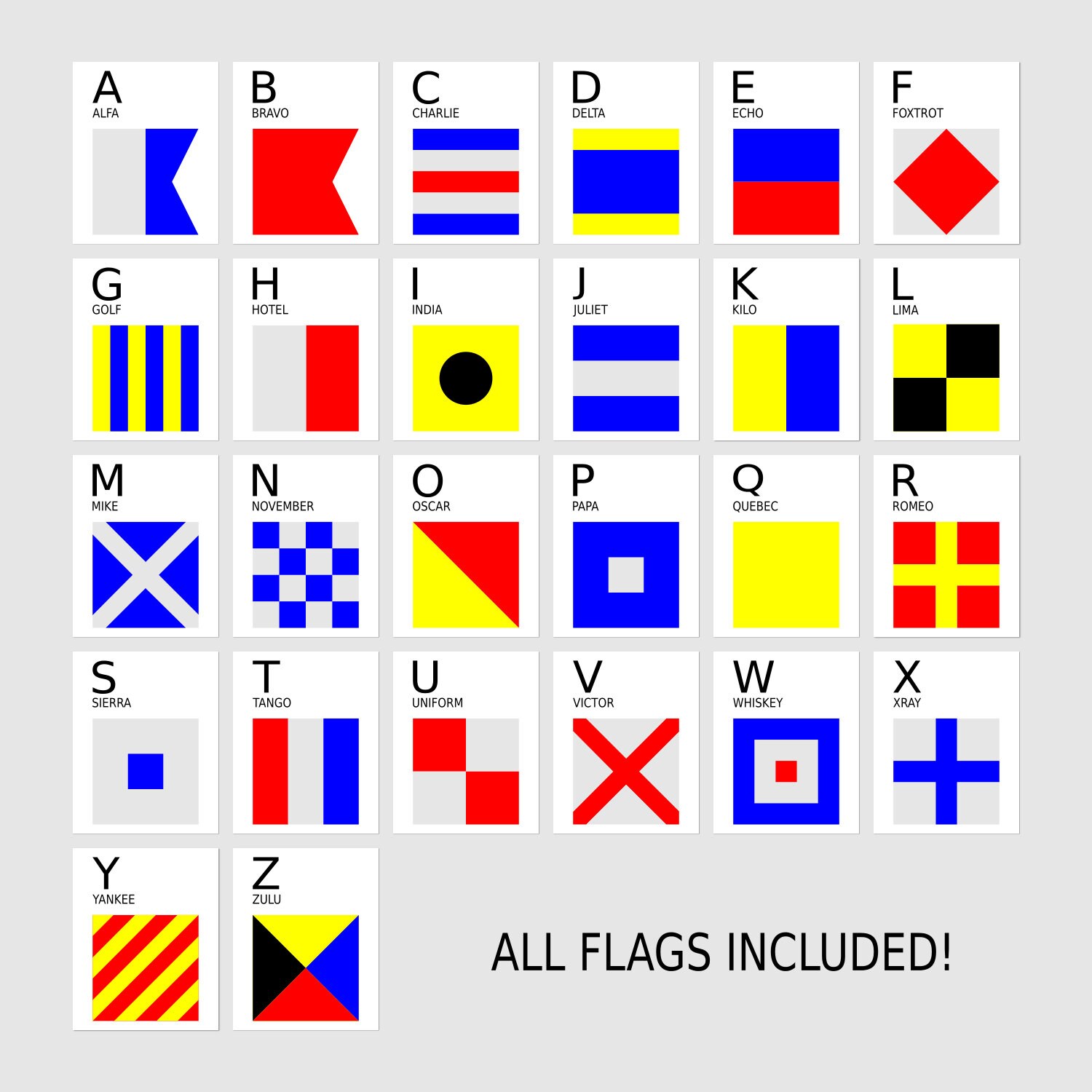 PRINTABLE International Maritime Signal Flags-letters | Etsy