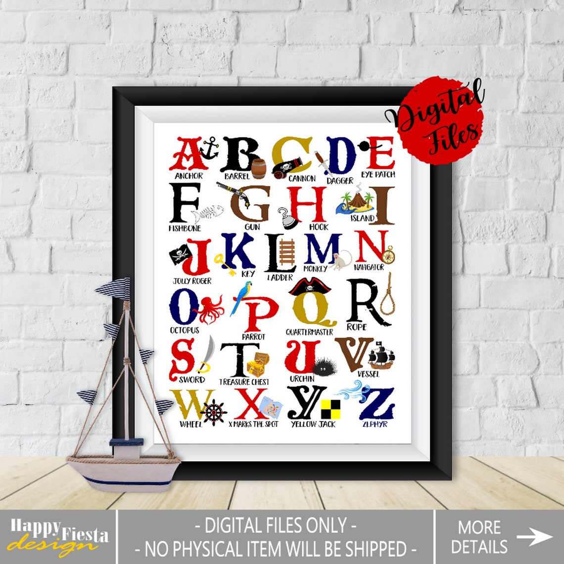 Pirate Alphabet Poster-printable Alphabet-printable Pirate ABC | Etsy ...