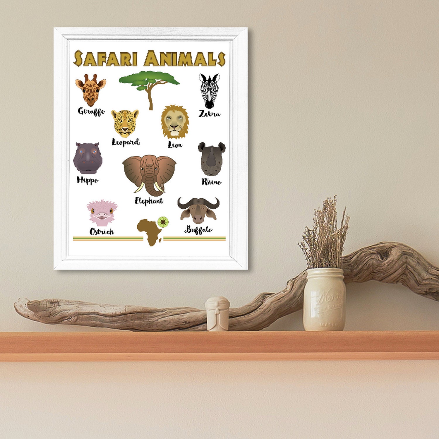 PRINTABLE Safari Animals Poster-Outdoor Adventure | Etsy