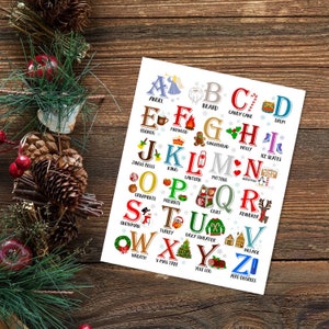 PRINTABLE Christmas Alphabet-christmas Abc-printable Alphabet-classroom ...