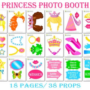 PRINTABLE Princess Photo Booth Props-princess Party Props-princess ...