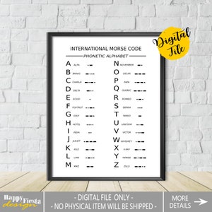 International Morse Code Alphabet Poster-phonetic Alphabet Sign-morse ...