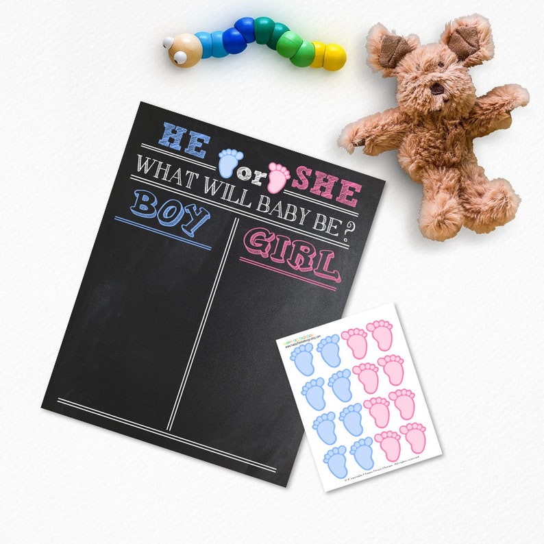 PRINTABLE Baby Gender Voting Chalkboard-baby Shower Game-baby - Etsy