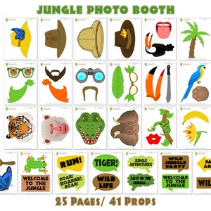 PRINTABLE Jungle Photo Booth Props–jungle Props-jungle Animals Photo ...