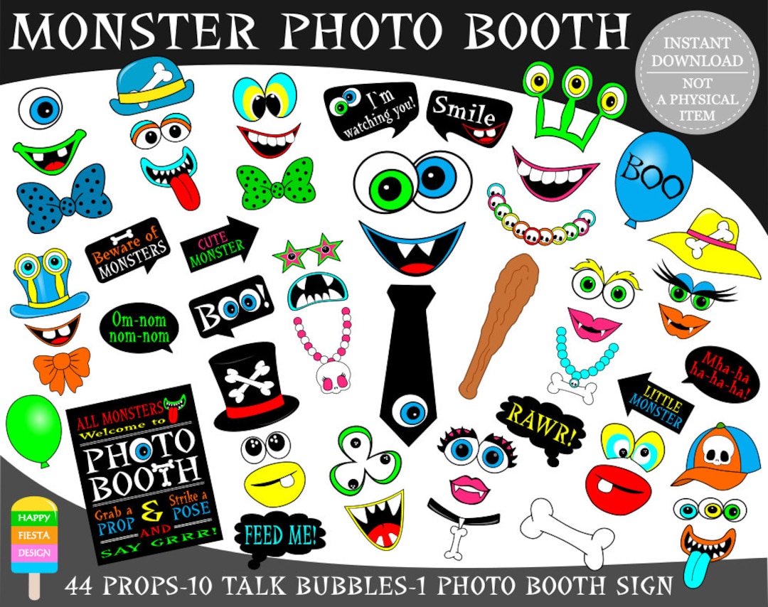 PRINTABLE Monster Photo Booth Props-monster Props-monster Party Props ...