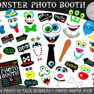 PRINTABLE Monster Photo Booth Props-monster Props-monster Party Props ...