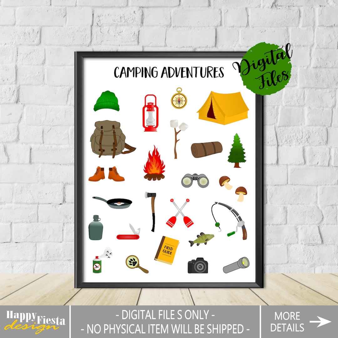 Printable Camping Adventure Print-kids Camping Print-happy Camper ...
