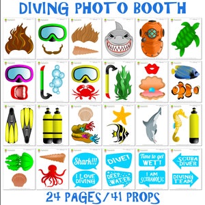PRINTABLE Diving Photo Booth Props-under the Sea Photo Props-diving ...