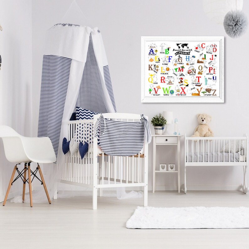 World Alphabet Poster-PRINTABLE Alphabet-Around The World | Etsy