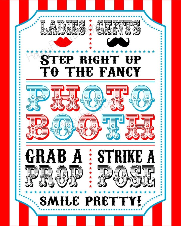 PRINTABLE Carnival Photo Booth Props-printable Circus Photo Props ...
