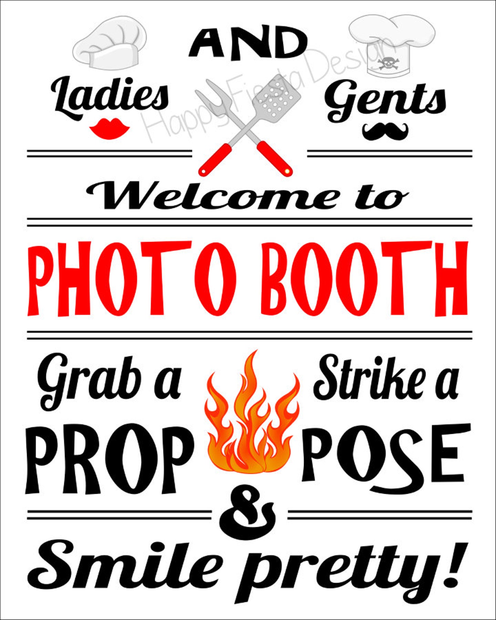 PRINTABLE Chef Photo Booth Props-chef Photo Props-cooking Props-chef ...