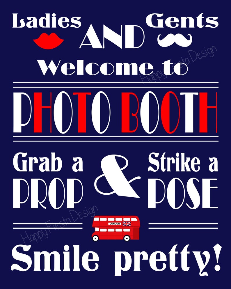 PRINTABLE London Photo Booth Props-london Props-england Props-british ...