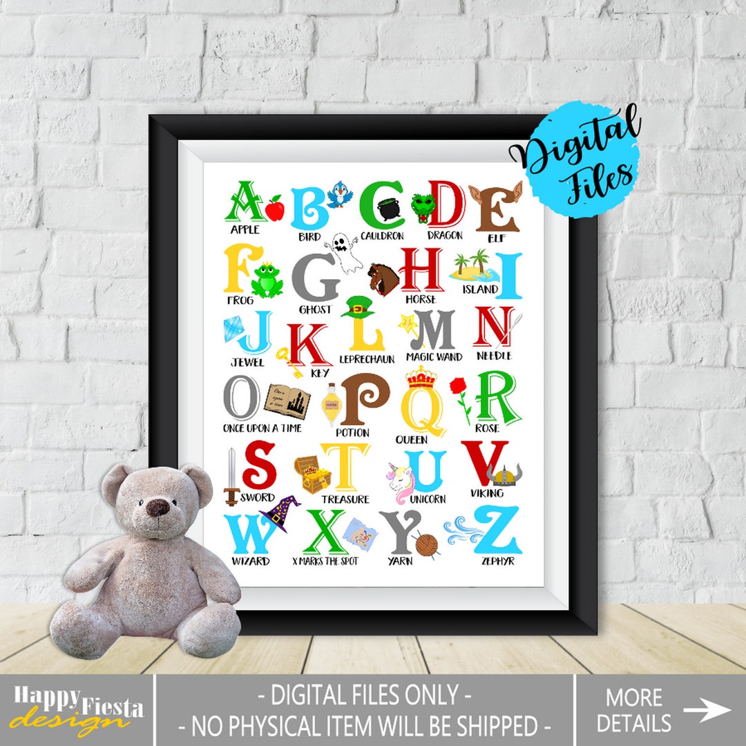Fairy Tale Alphabet Poster-printable Alphabet-printable Fairy - Etsy